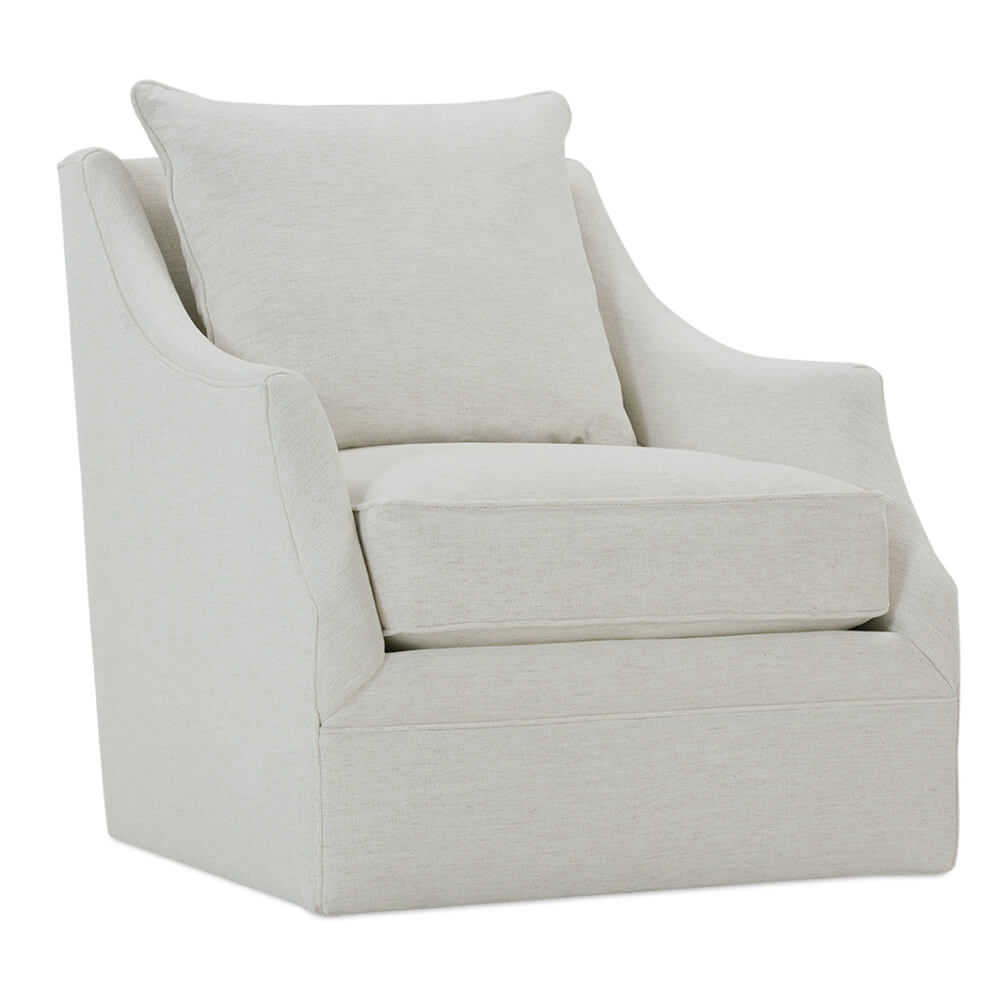 Quick Ship Kara Swivel Chair in Nomad Snow - Rowe Furniture