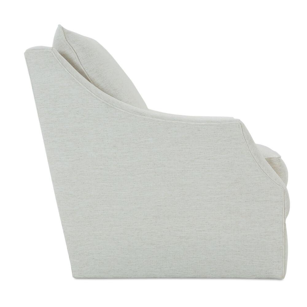 Quick Ship Kara Swivel Chair in Nomad Snow - Rowe Furniture
