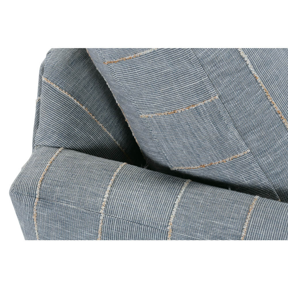 Quick Ship Allie Swivel - Indigo Kid-proof Stripe - Rowe Furniture