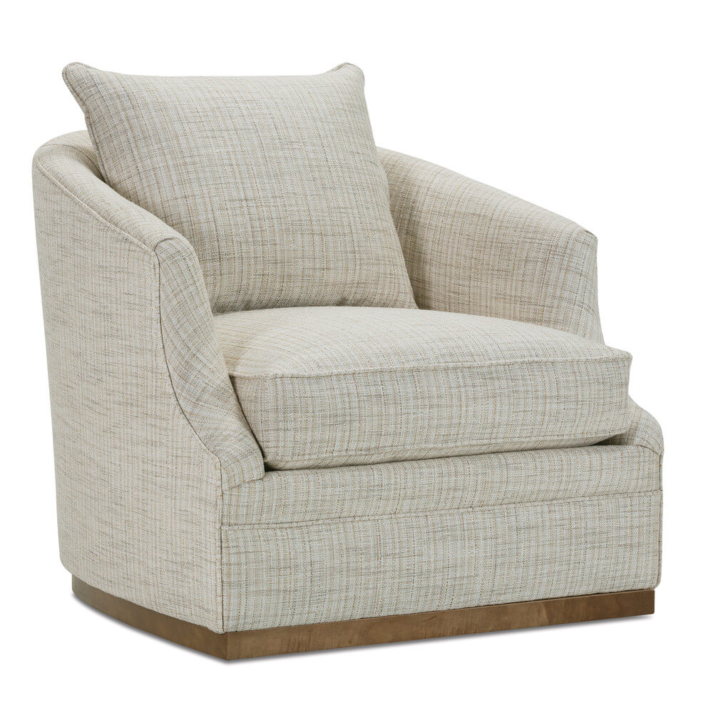 Emmerson Swivel Chair- Grass-Cloth Texture - Rowe Furniture